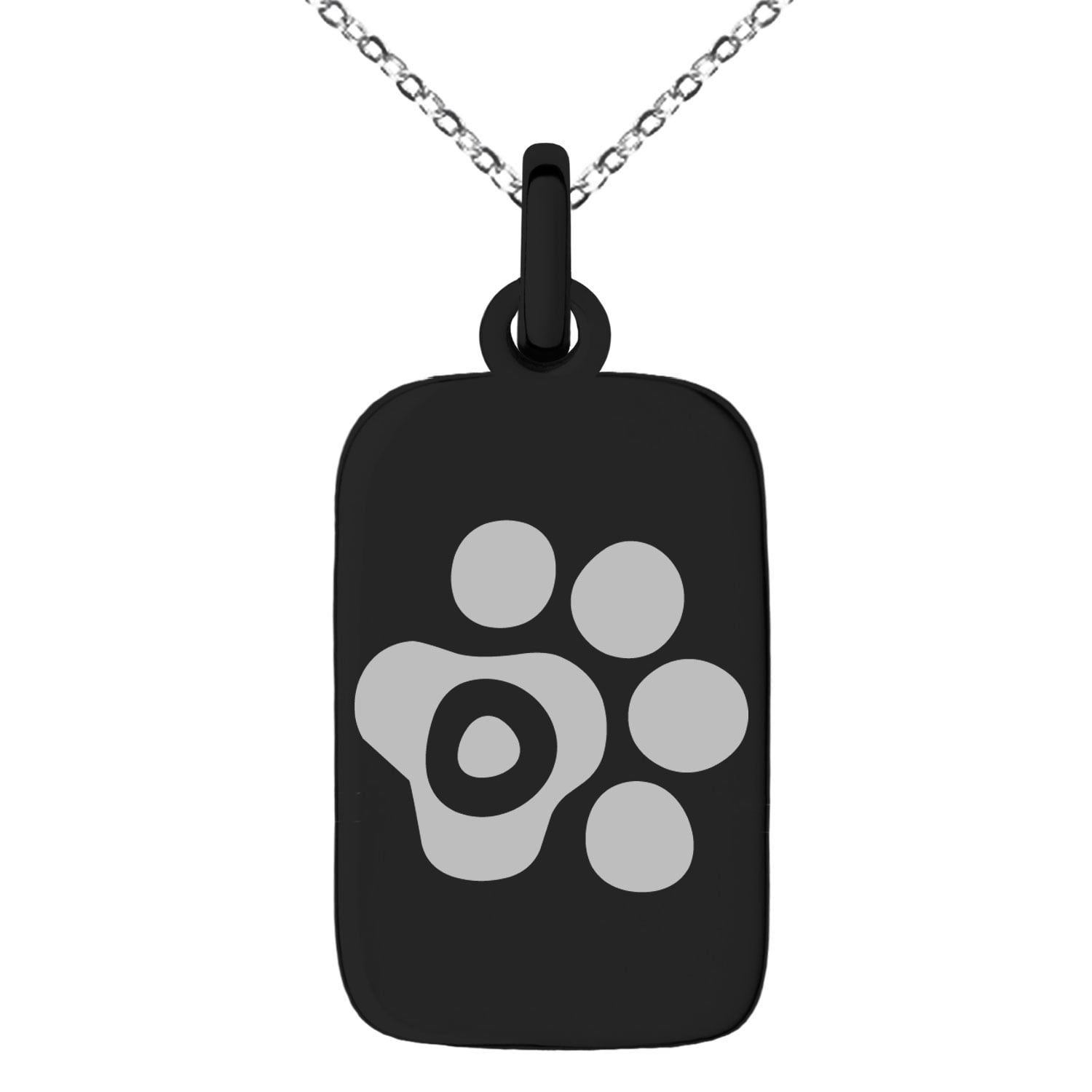 Stainless Steel Letter O Initial Cat Dog Paws Monogram Engraved Small ...