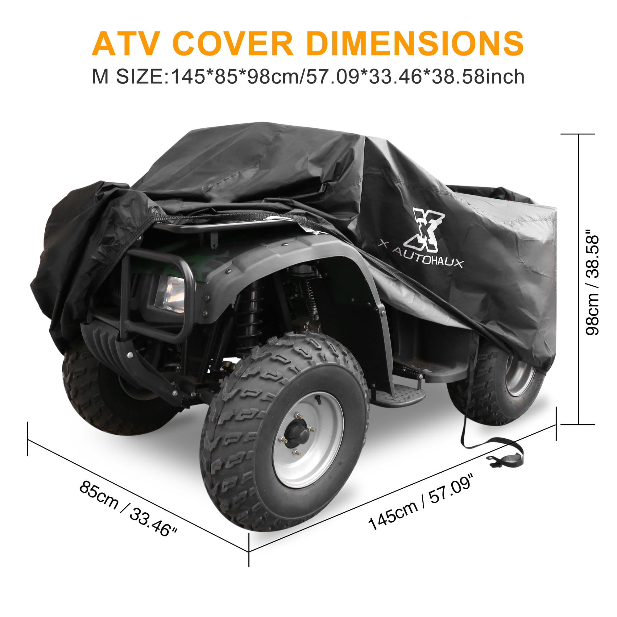ATV Cover, 100% Waterproof UV Protection Fits ATVs 57'' L x 33.5'' W x ...