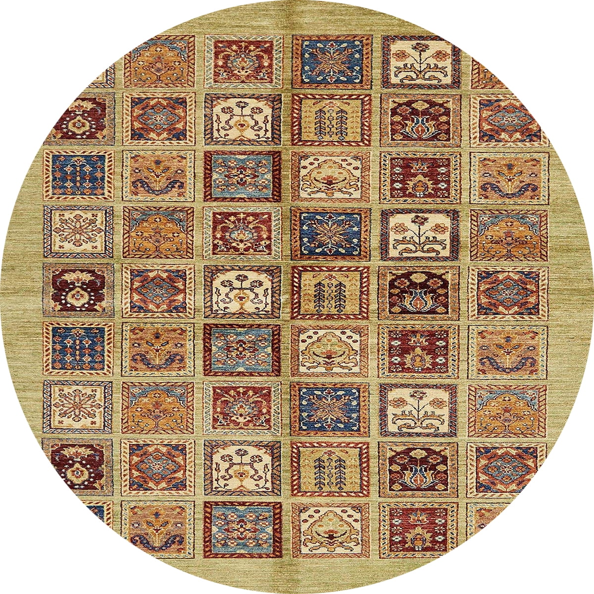 Ahgly Company Indoor Round Abstract Metallic Gold Abstract Area Rugs, 8 ...