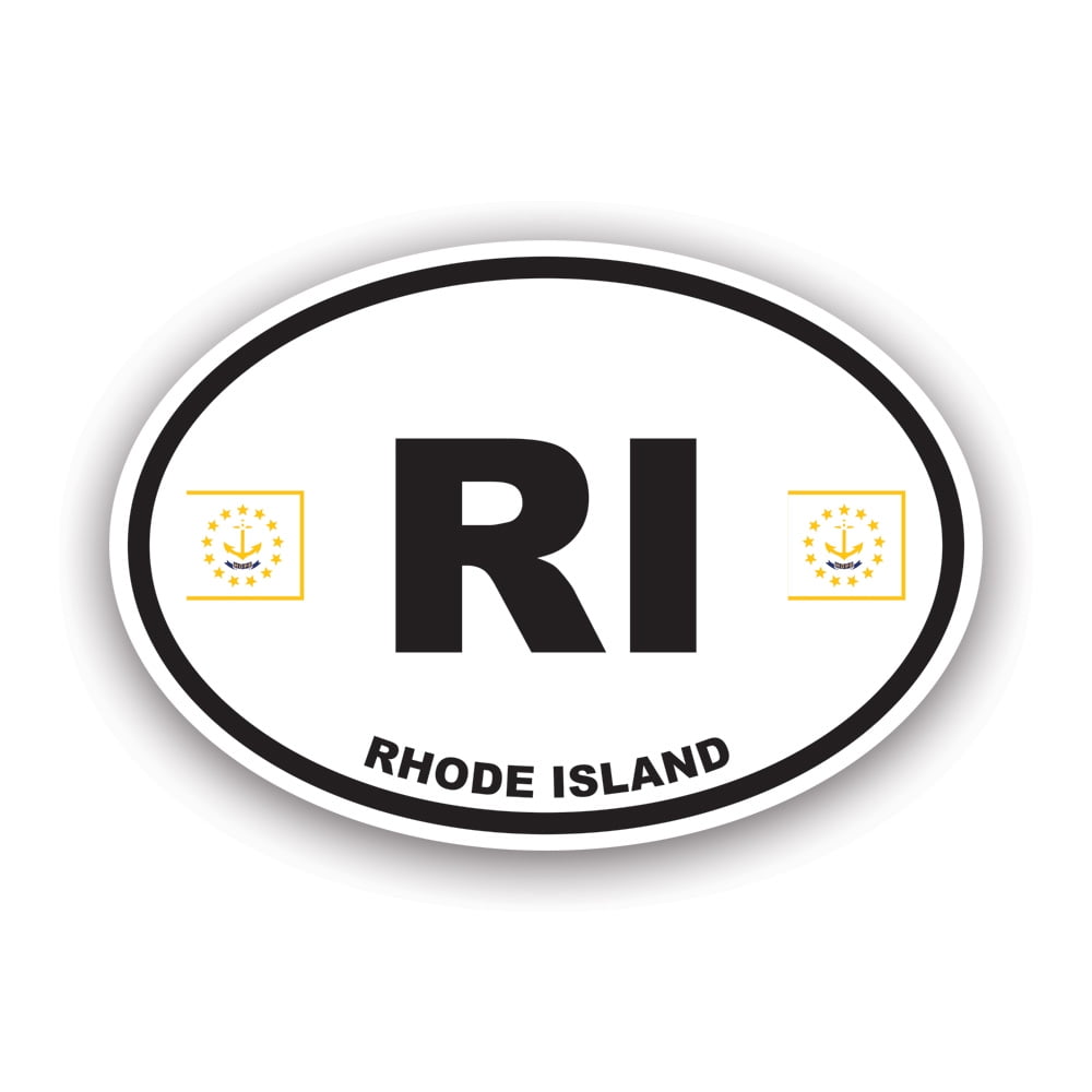 Rhode Island Flag Oval Sticker Decal - Self Adhesive Vinyl ...