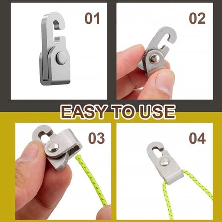Automatic Lock Hook Outdoor Camping Tent Straps Carabiner; Clothesline ...