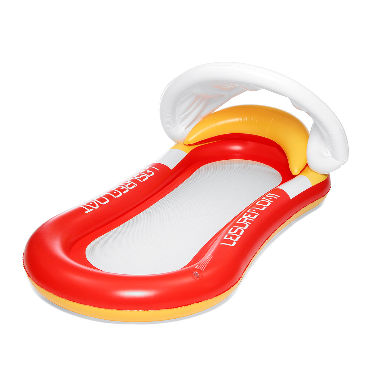 Inflatable Swimming Pool Float Water Lounge Bed Swim Mat with Headrest ...