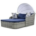 c79.9" Outdoor Sunbed with Adjustable Canopy, Daybed With Pillows ...