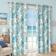 Coastal Beach Curtains 2 Panels Set Nautical Ocean Themed 50% Light ...