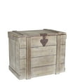 Household Essentials Vintage Wooden Storage Chest with Metal Lids, 3 pc ...