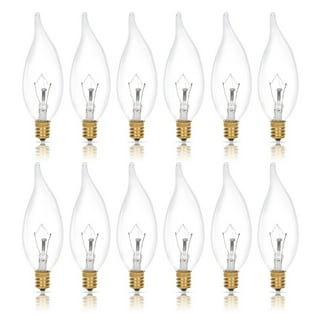 5PK Flickering Flame Standard Light Bulbs - 3W Realistic Candle Flicker ...