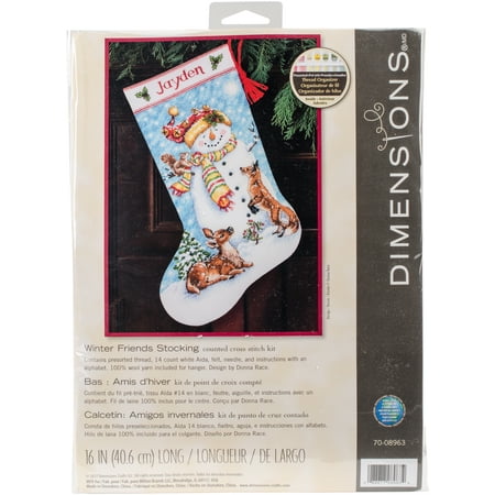 Dimensions Counted Cross Stitch Kit 16" Long-Winter Friends Stocking ...