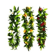 Tropical Sun Rainbow Summer Luau Dance Party Fabric Lei, Neon, 21", 25 ...