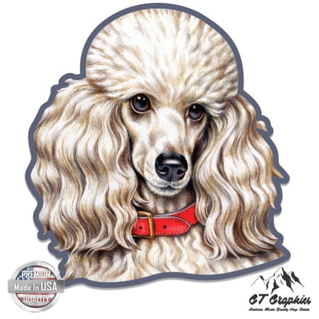 Poodle - 3" Vinyl Sticker - For Car Laptop I-Pad Phone Helmet Hard Hat ...