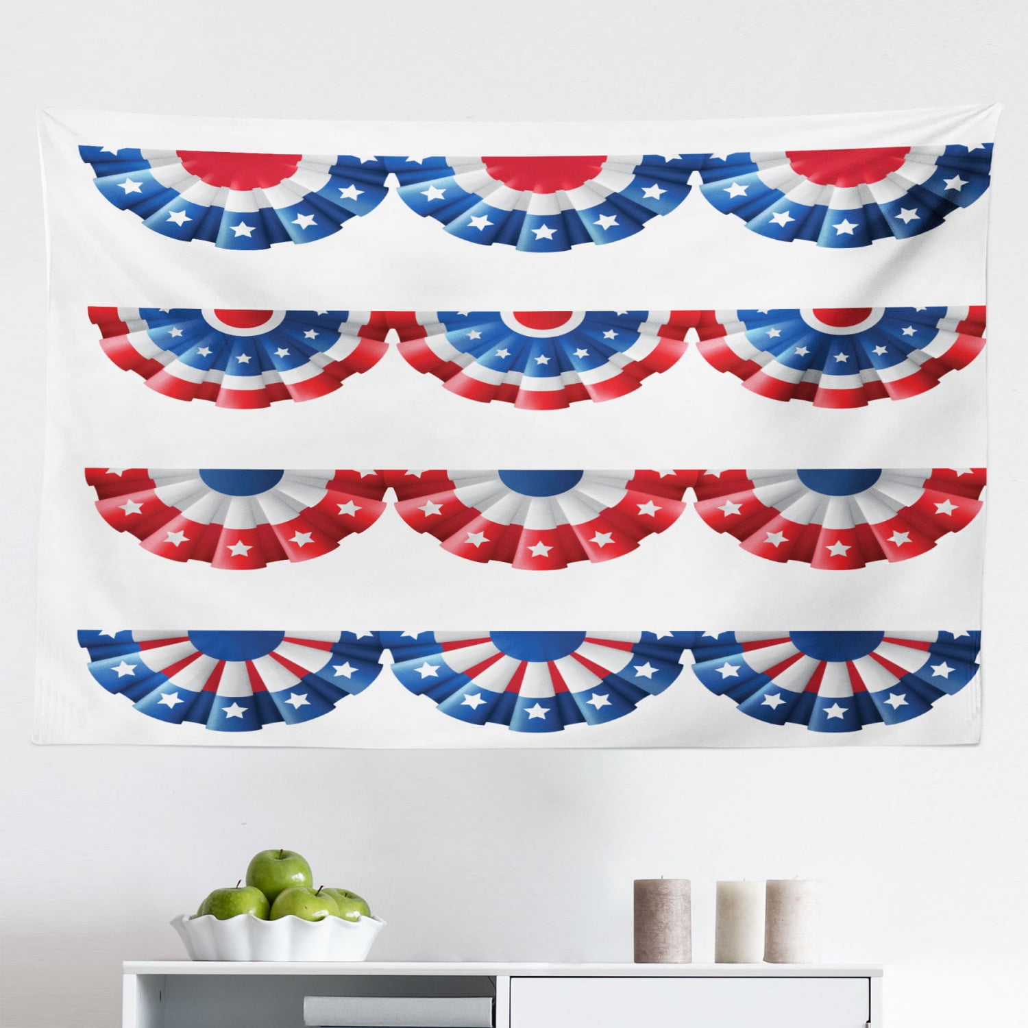 American Flag Tapestry, National Paint Brush Watercolor Digital Stroke ...