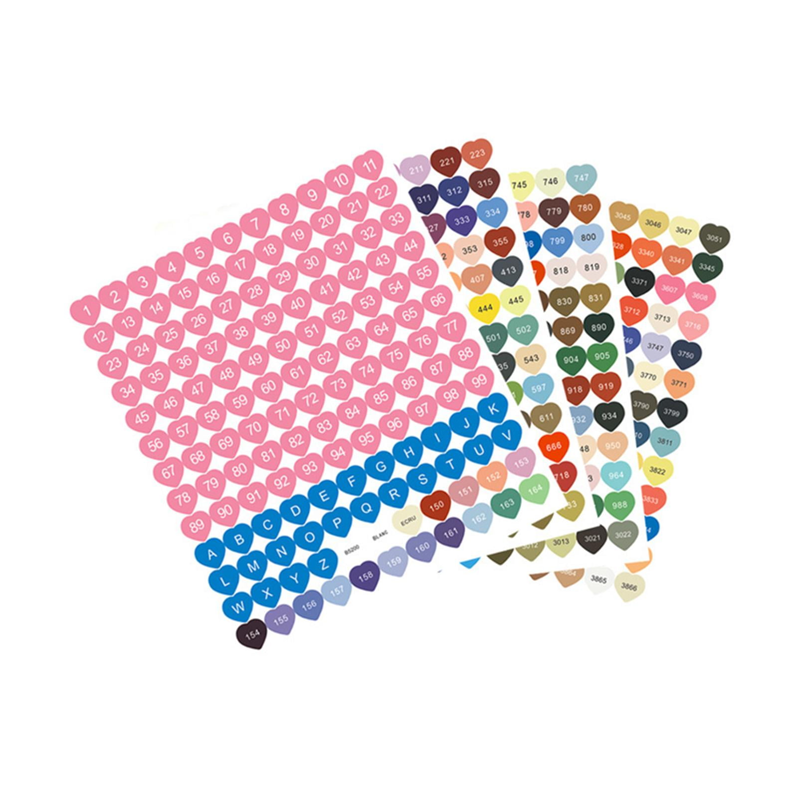 Portable Color Number Label Stickers 447 Multicolored 1-99 Number ...