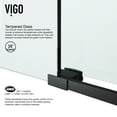 VIGO Elan 52 to 56 in. W x 74 in. H Frameless Sliding Shower Door in Matte Black with 3/8 in ...