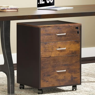 Ktaxon 2-Drawer Rolling Wood File Cabinet with Lock, Portable Vertical ...