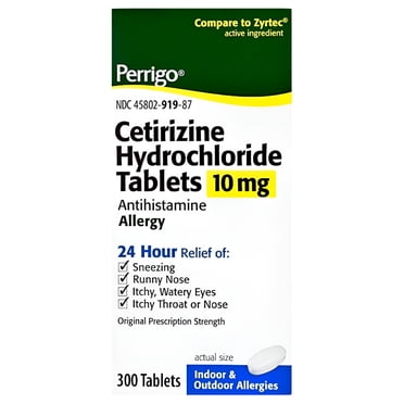 Major Cetirizine Hydrochloride Antihistamine Tablets Allergy Relief ...