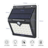 2 Pack Waterproof 33 LED Solar Powered PIR Motion Sensor Wall Light with 3 Intelligient Modes ...