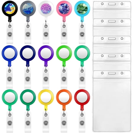 45 Pieces Sublimation Retractable Badge Holder Blank Sublimation Blanks ...
