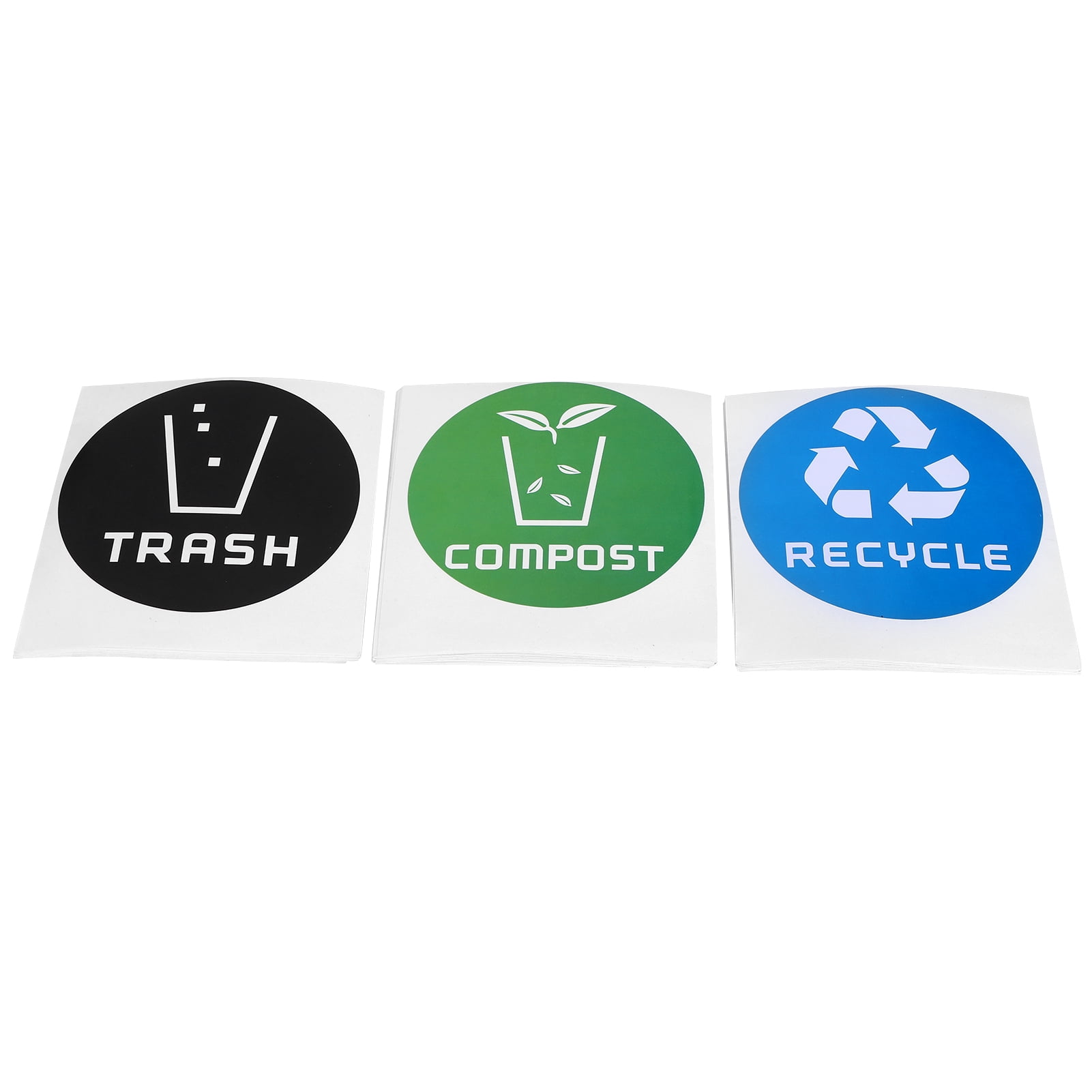 Spptty Trash Label,Dustbin Sticker,60Pcs/Set Round Recycle Trash ...