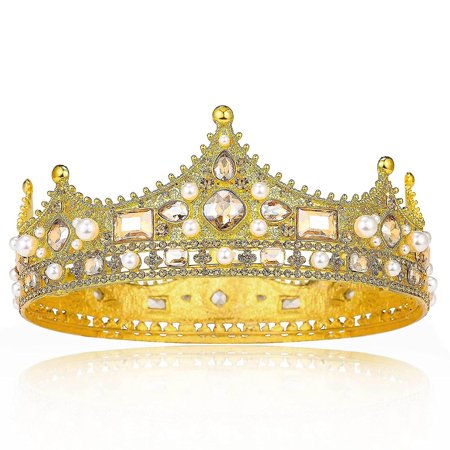 Gold King Crown For Men, Prince Birthday Crowns, Cosplay Royal Crown ...