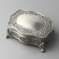 ROSIKING Emboss Alloy Metal Music Box Wind Up and Golden Movement Music ...