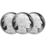 Lot of 5 - Silver Generic Bullion Coins .999 Fine, 1 oz Rounds ...
