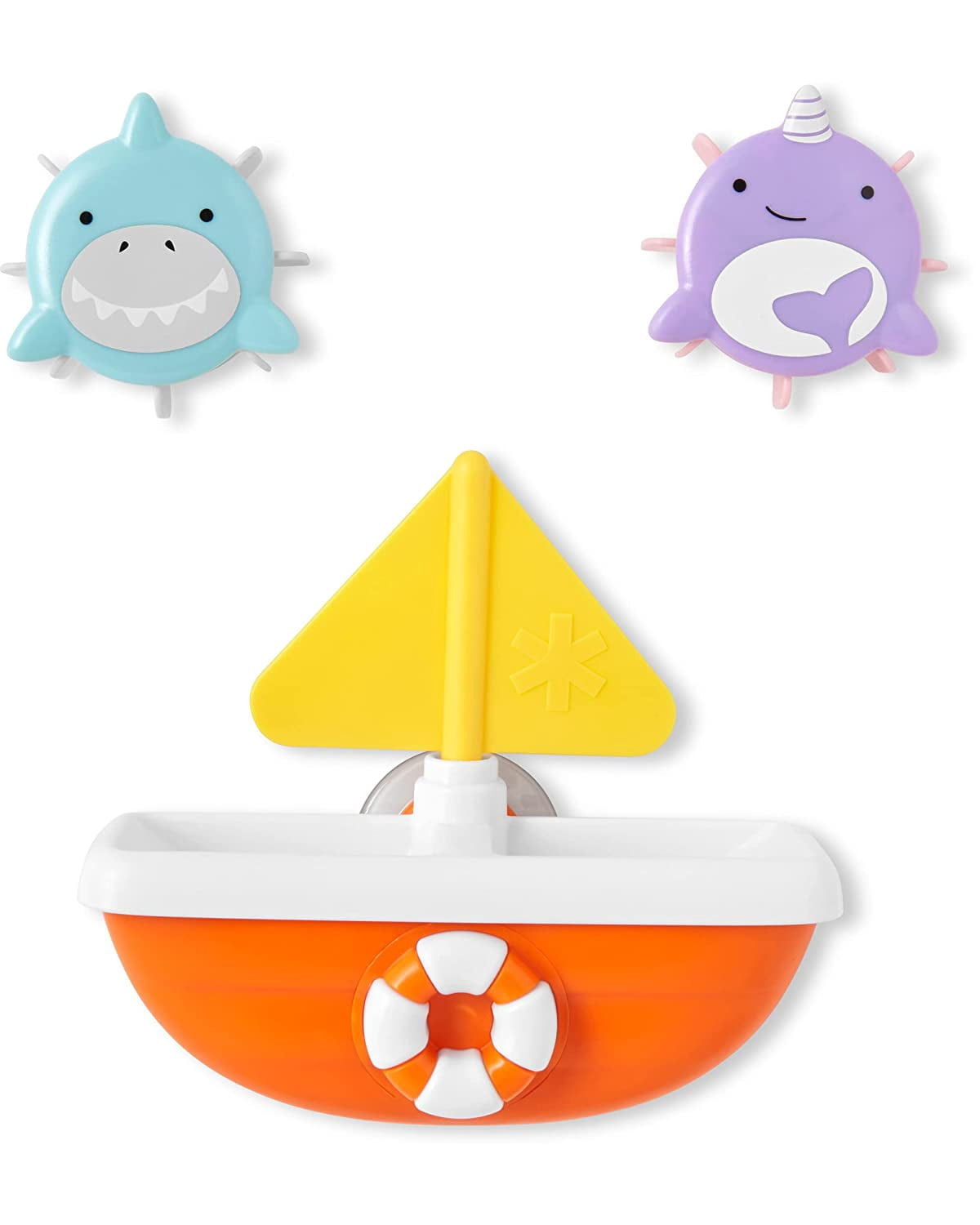 Skip Hop Zoo Baby Bath Toy, Tip & Spin Boat, Shark/Narwhal - Walmart.com
