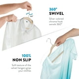 Zober 100 Pack Ultra Slim Velvet Covered Non-Slip Shirt Clothes Hangers ...