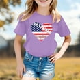 CUZIBR Kids Girls Tshirts Independence Casual Tee Top Round Neck Short ...