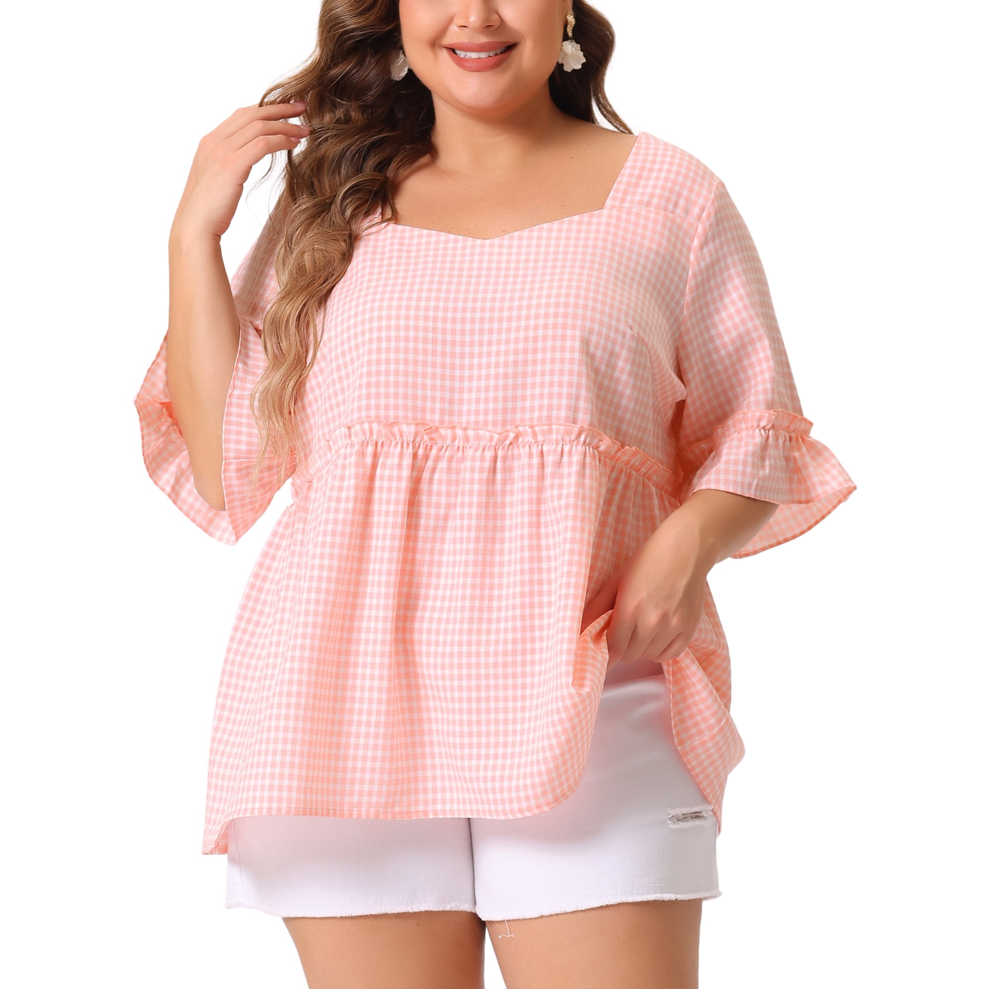 Click here for Agnes Orinda Womens Plus Size Blouse Short Sleeve... prices