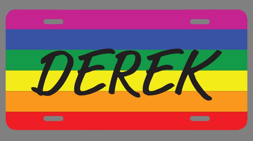 Derek Name Pride Flag Style License Plate Tag Vanity Novelty Metal | UV ...