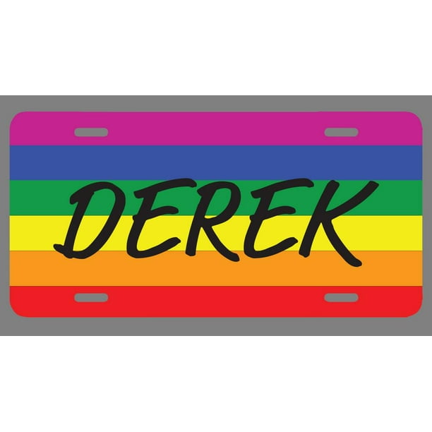 Derek Name Pride Flag Style License Plate Tag Vanity Novelty Metal | UV ...