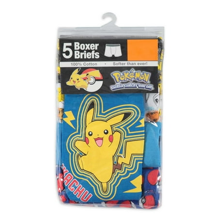 Pokémon - Pokemon Boys Underwear, 5 Pack Boxer Briefs Sizes 4-8 ...