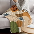 Abstracts Leopard Print Fleece Throw Blanket Lightweight Palm Leaf ...