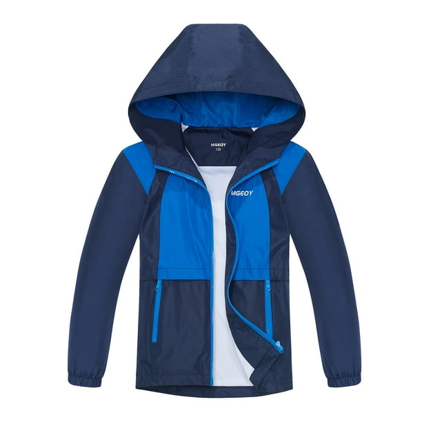 MGEOY Boys Girls Hooded Rain Jackets Waterproof Rain coats Windbreaker for Kids Lightweight ...