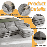 Homall Modern Fabric U-Shape 4-Seat Sectional Sofa with Chaise Lounge ...