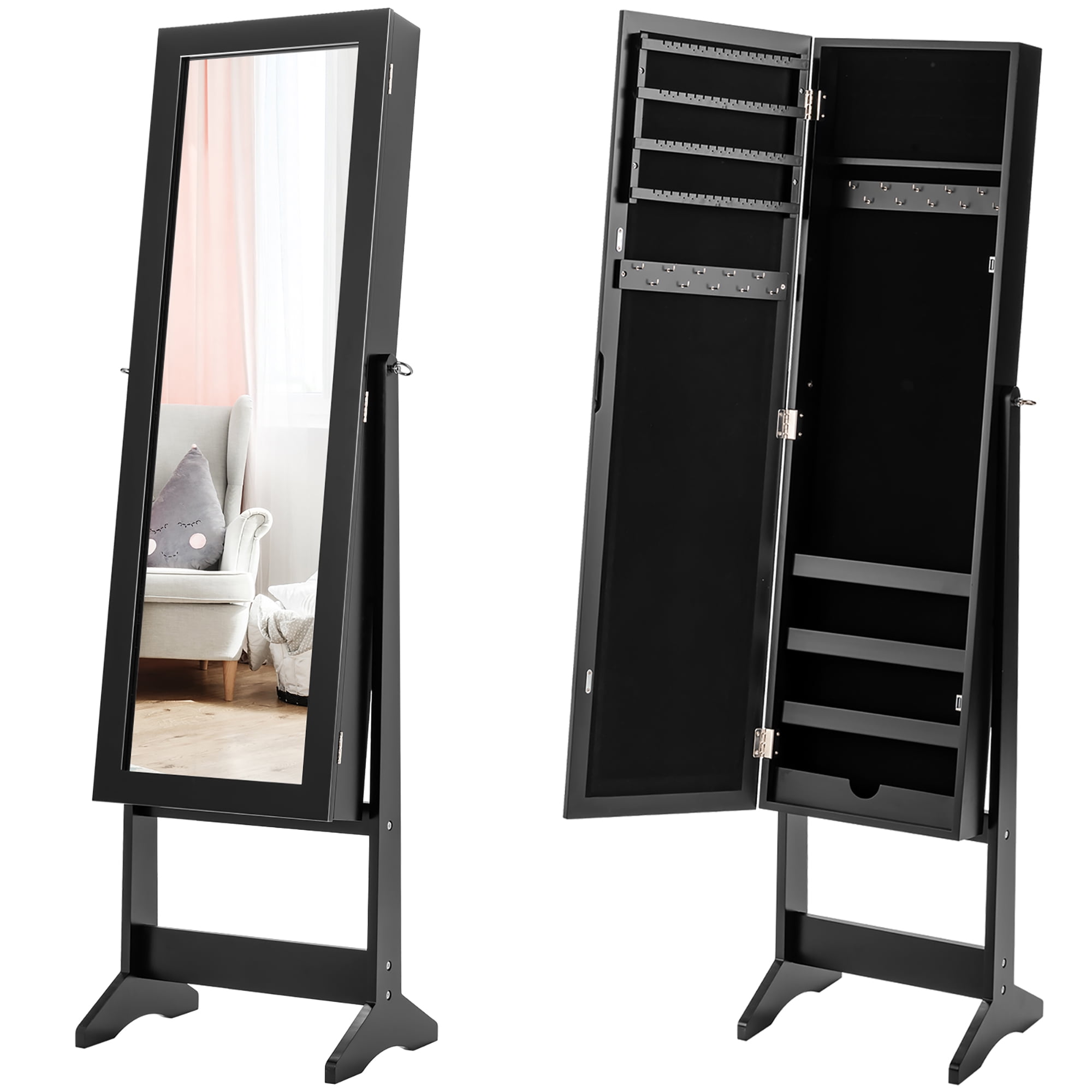 Click here for Costway Jewelry Mirrored Cabinet Armoire Organizer... prices