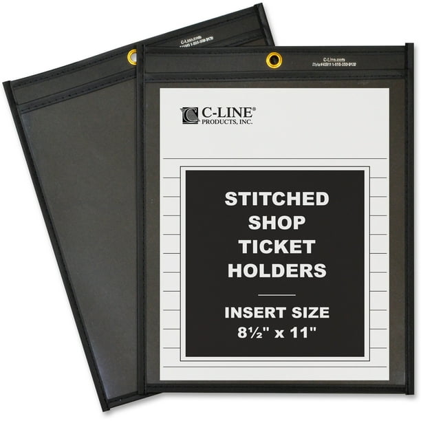 C-Line Shop Ticket Holders, Stitched, One Side Clear, 50", 8 1/2 x 11 ...