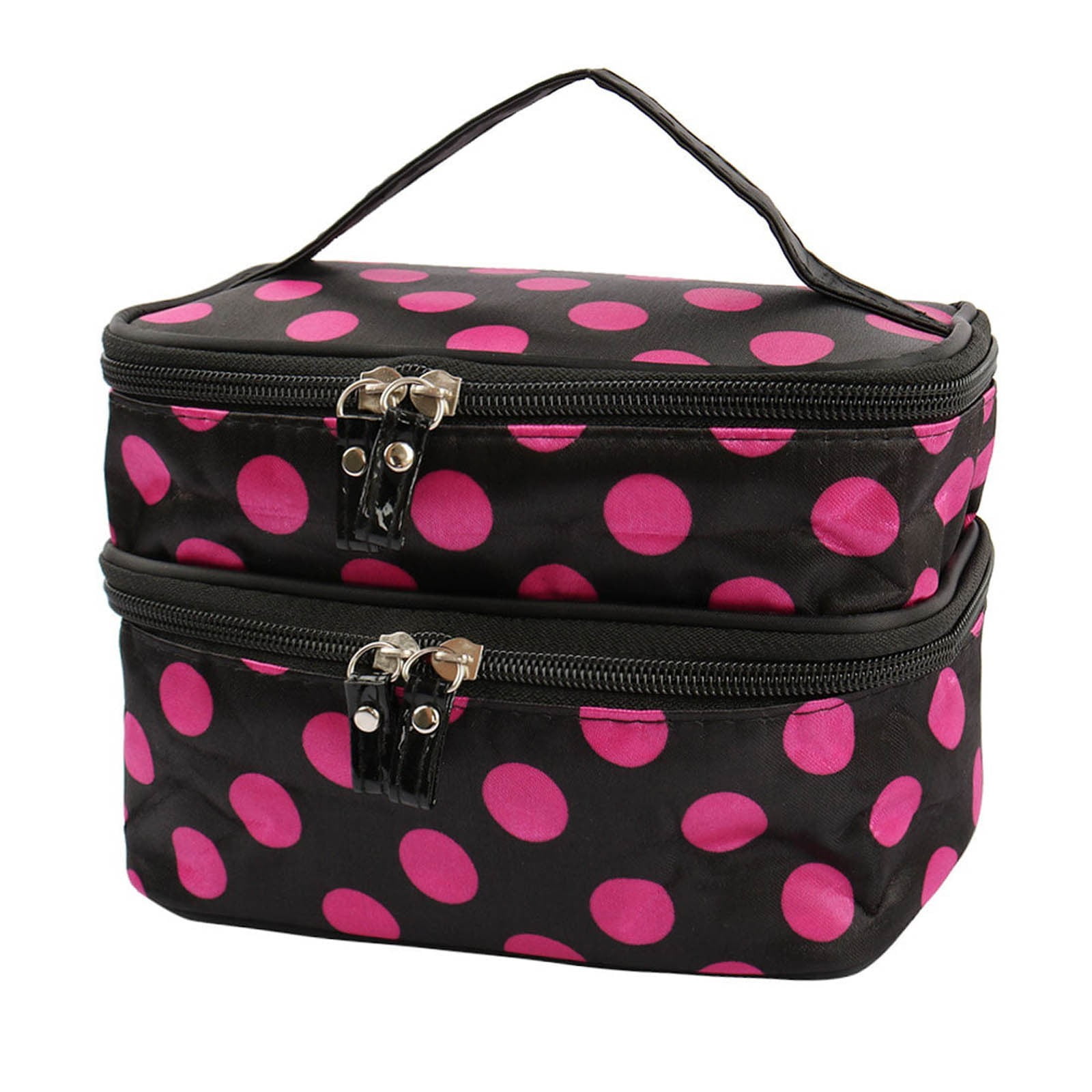 Double Layer Zippered Cosmetic Organizer Bag with Pattern Design for ...