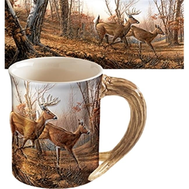 Wild Wings Sculpted Mugs - Autumn Run Antler Handle 16oz. - Walmart.com