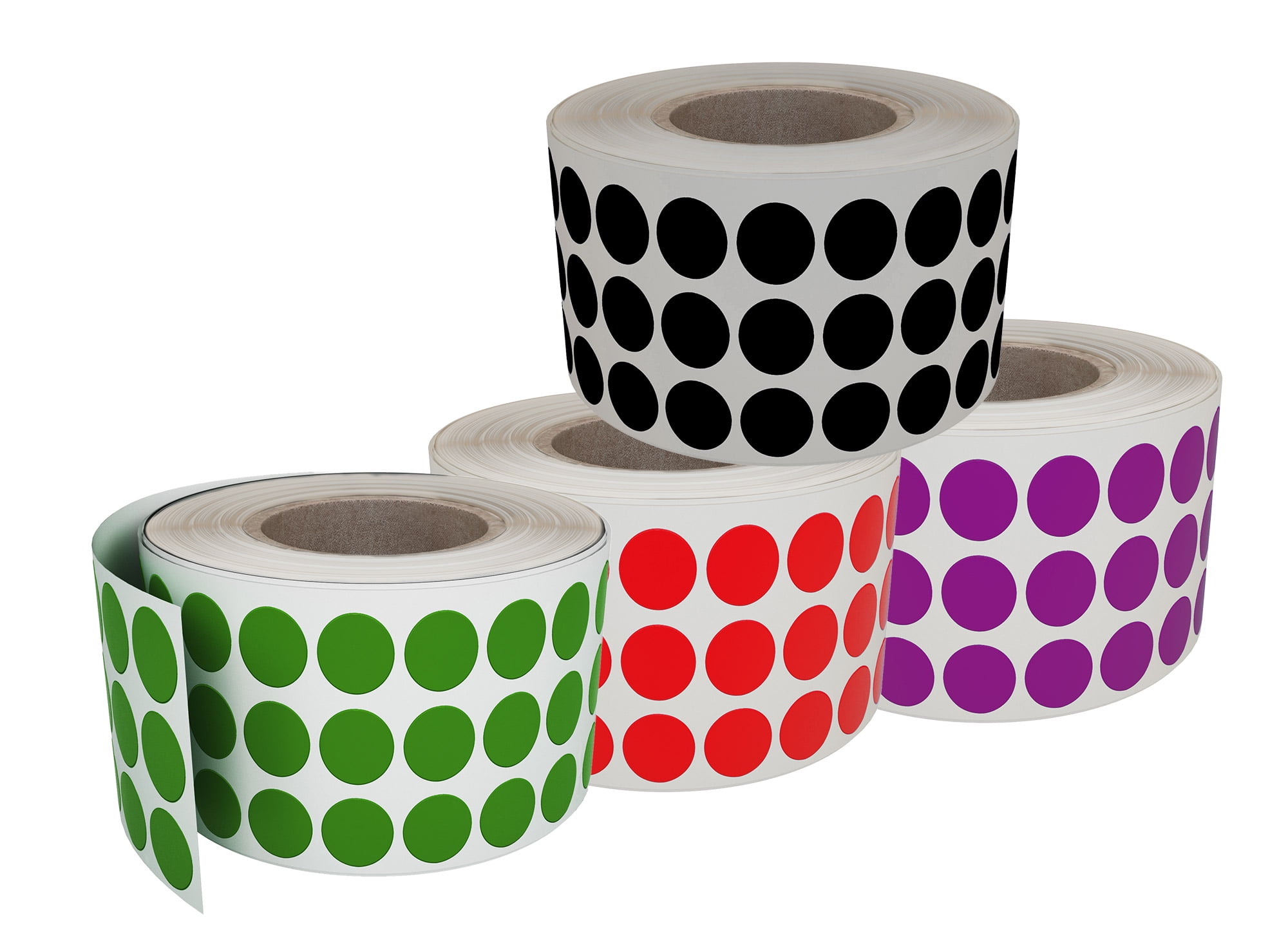 Royal Green colored dot labels in a roll in 8mm - 4 colors - 8000 pack ...