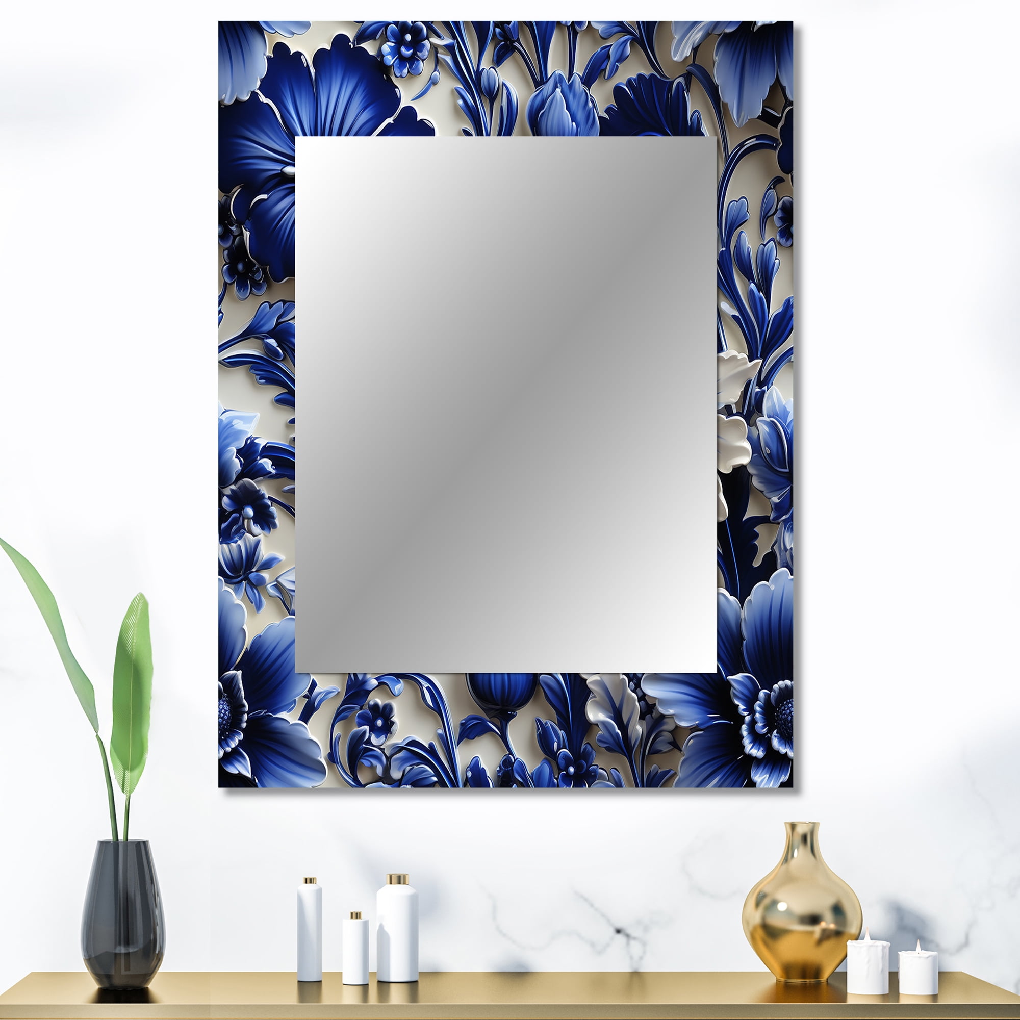 Click here for Designart Neo-Gothic Allure In Cobalt Blue I Flora... prices