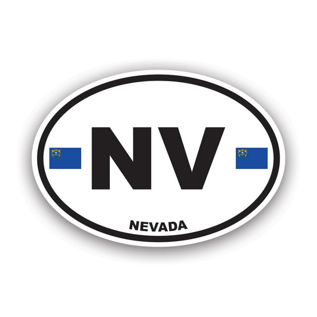 Nevada Flag Oval Sticker Decal - Self Adhesive Vinyl - Weatherproof ...