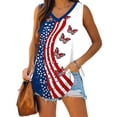 America Anniversay Tank Top Womens Sleeveless Shirts Letter Printed ...