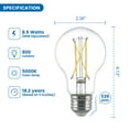 Great Value 18YR A19 LED Light Bulb, 8.5W(60W Equivalent) Dimmable Daylight E26 Medium Base, 12 ...