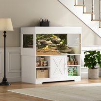 Herture 60 Gallon Reptile Tank with Stand, Terrarium Tank with Storage ...