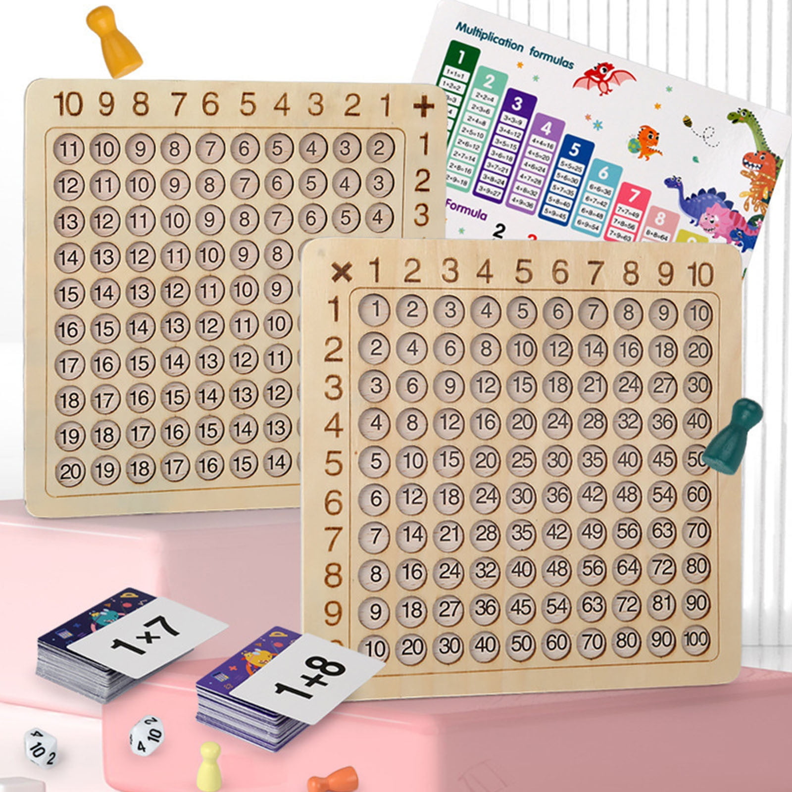 XWSHYW Juguetes para Niños Juego de Multiplicación y Suma de Madera ...