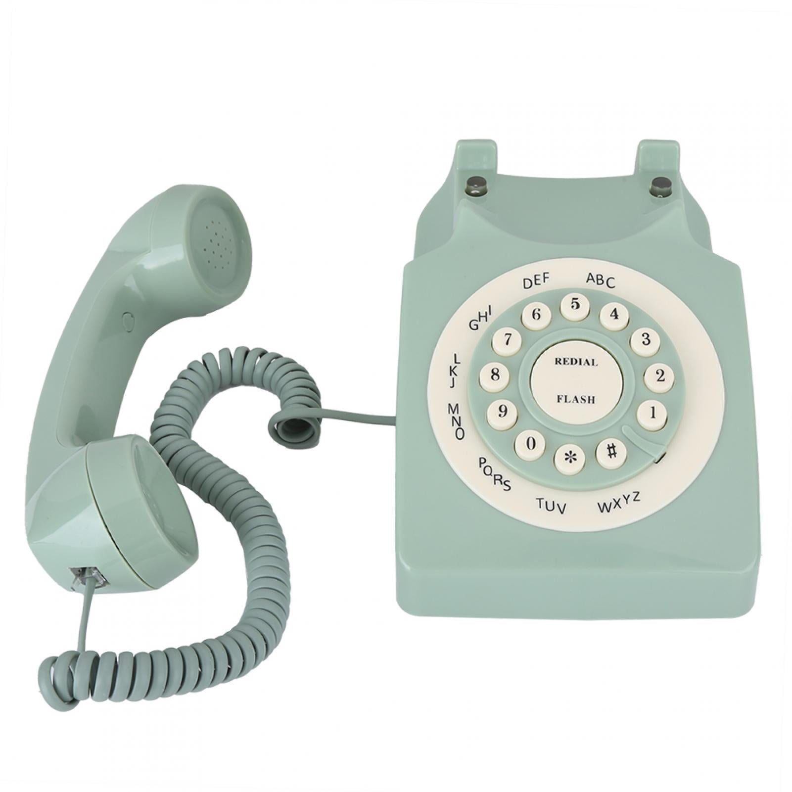 Teléfono Vintage Antiguo Europeo Vintage Teléfono Fijo Verde Llamada de ...