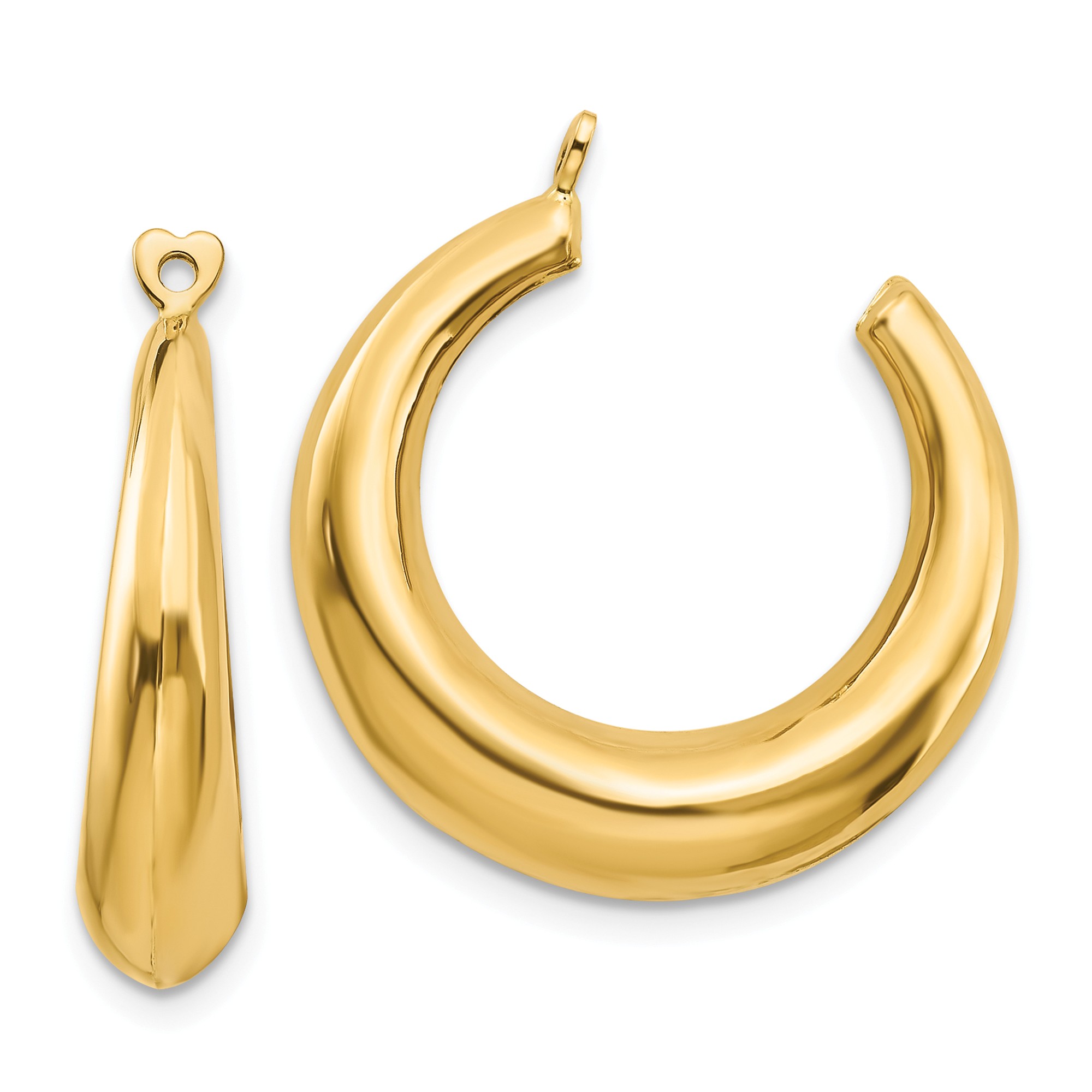 14k Polished Hollow Hoop Earring Jackets in 14k Yellow Gold - Walmart.com
