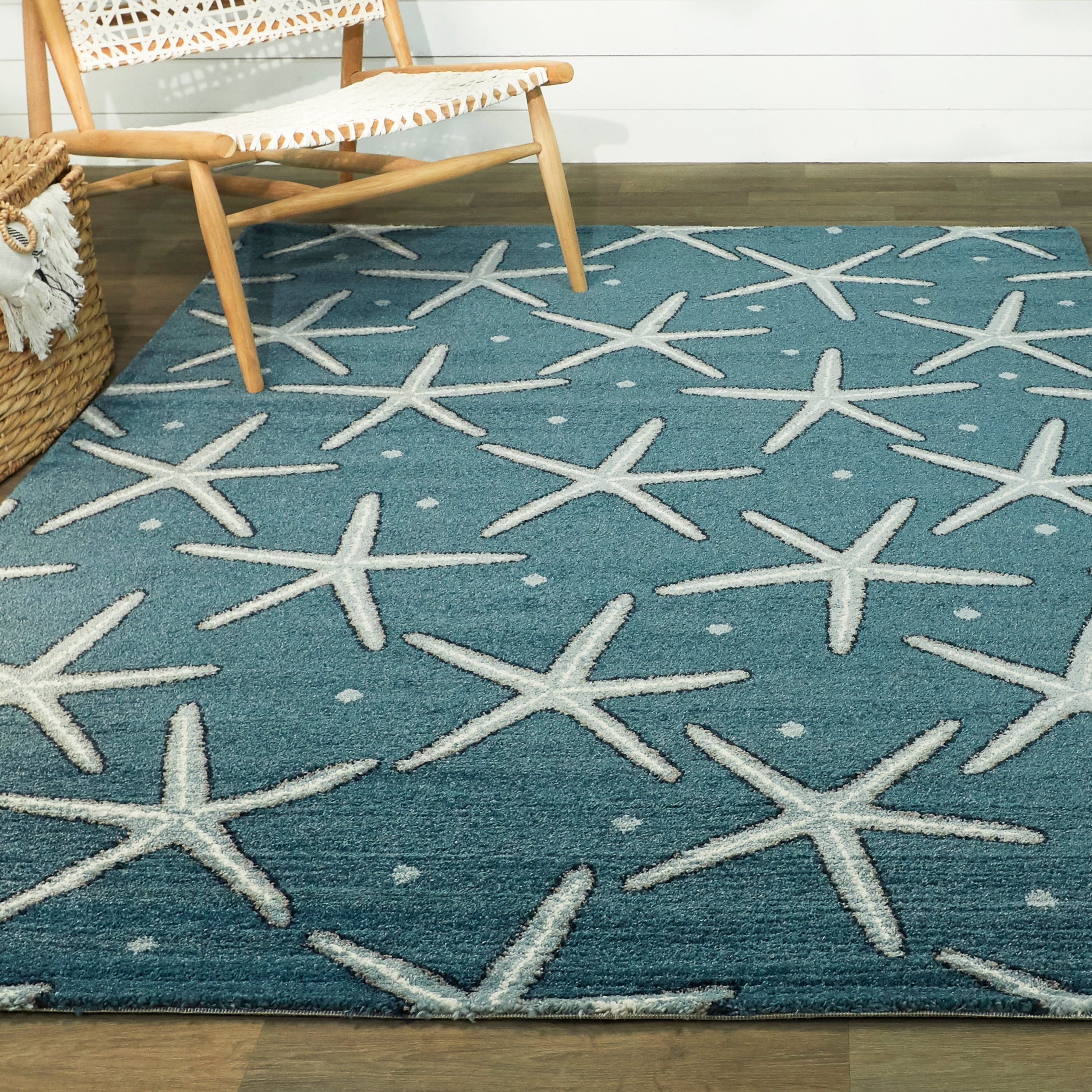 Balta Massau Coastal Starfish Area Rug Blue 2'7" x 7' Runner 6' Runner ...