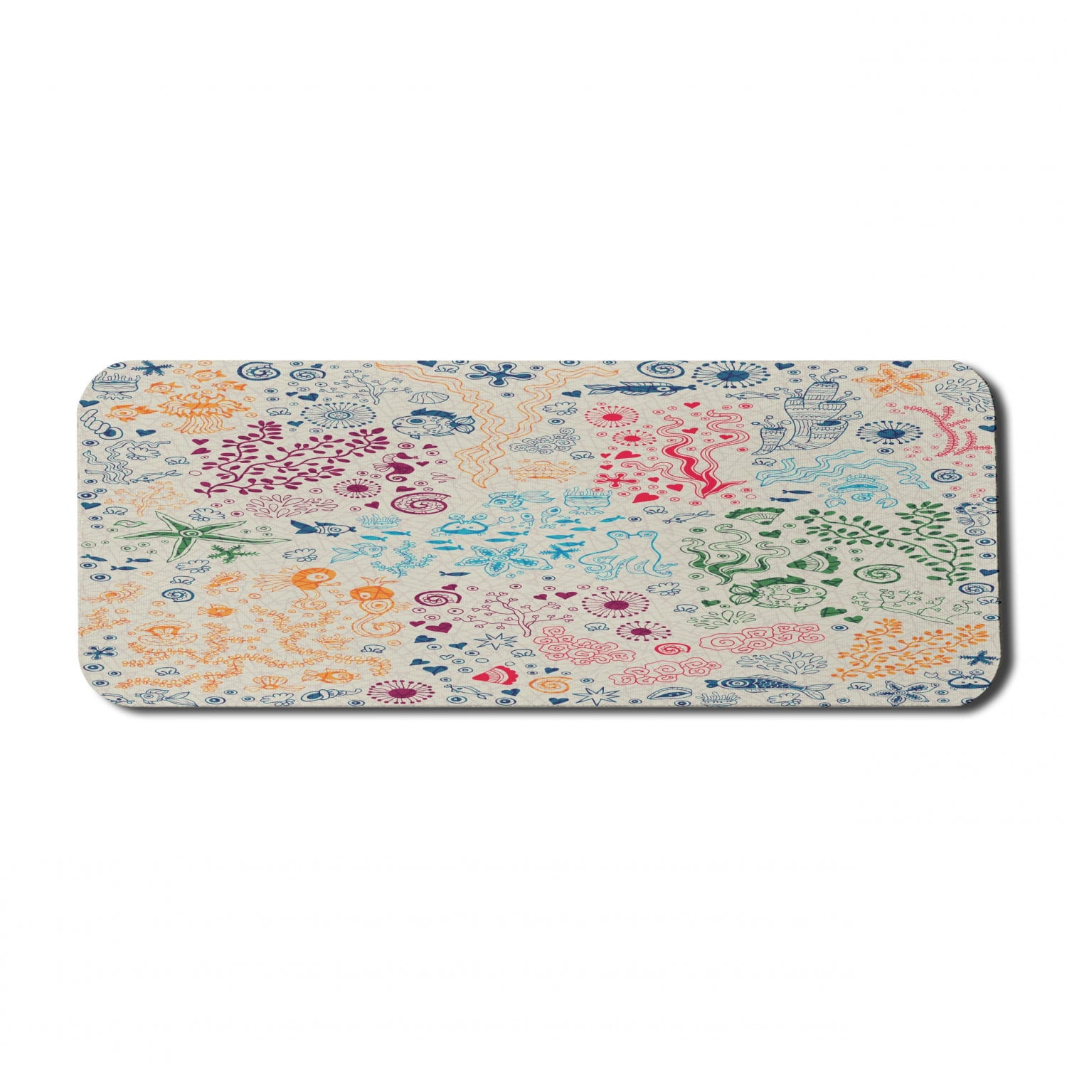 Nautical Computer Mouse Pad, Nursery Theme Colorful Outline of ...