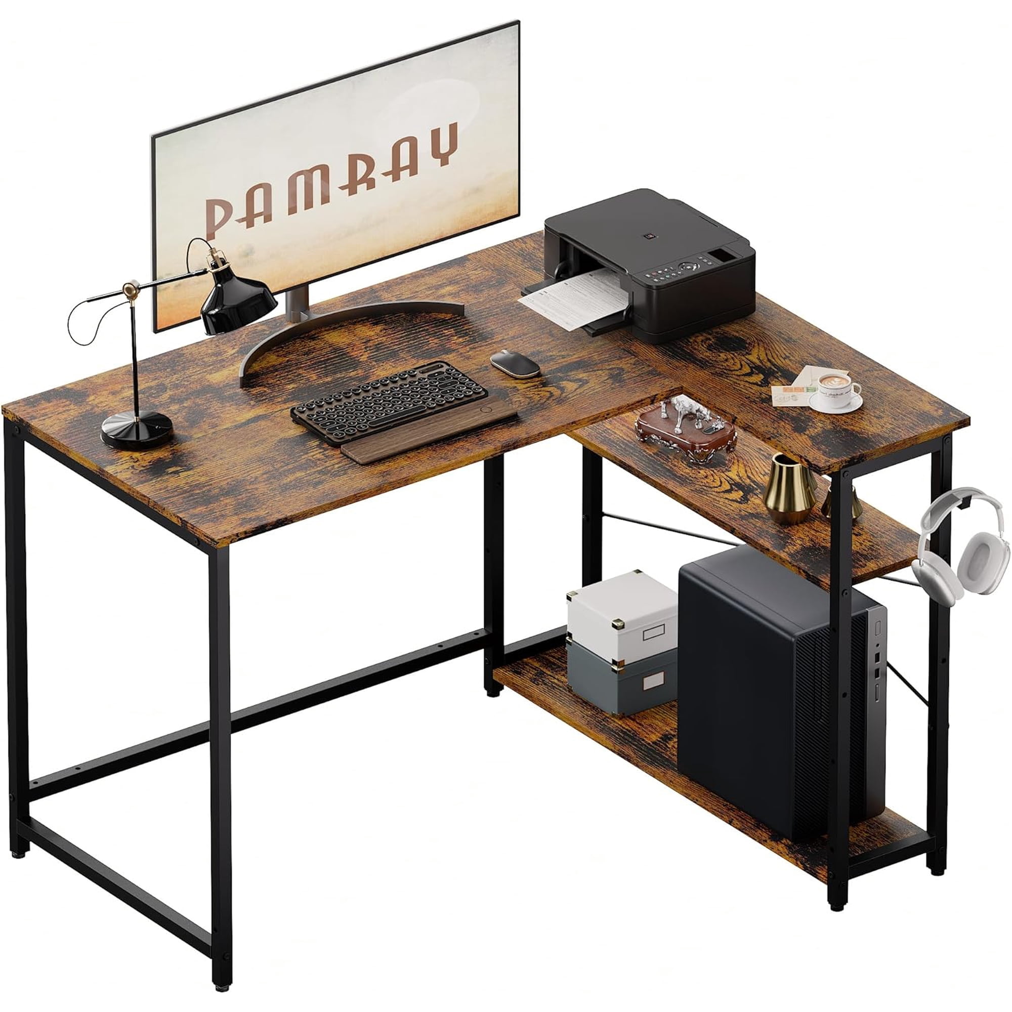 Click here for Yantong 43 Inch L Shaped Computer Desk With Revers... prices